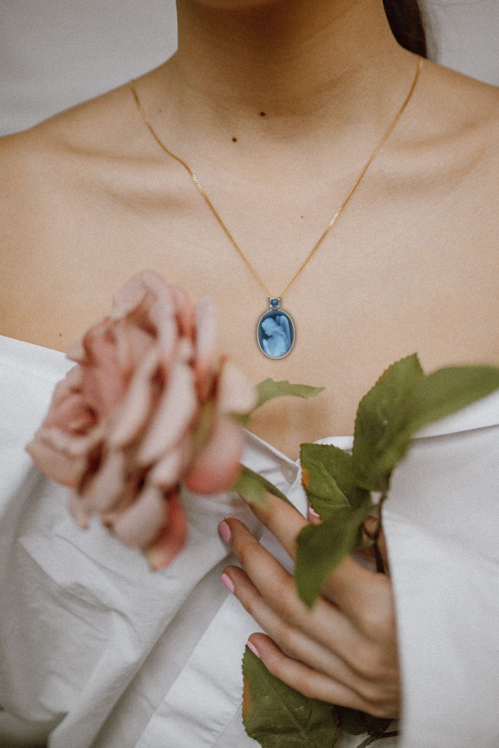 Blue Agate Cameo Pendants Collection – Fleur Obscura